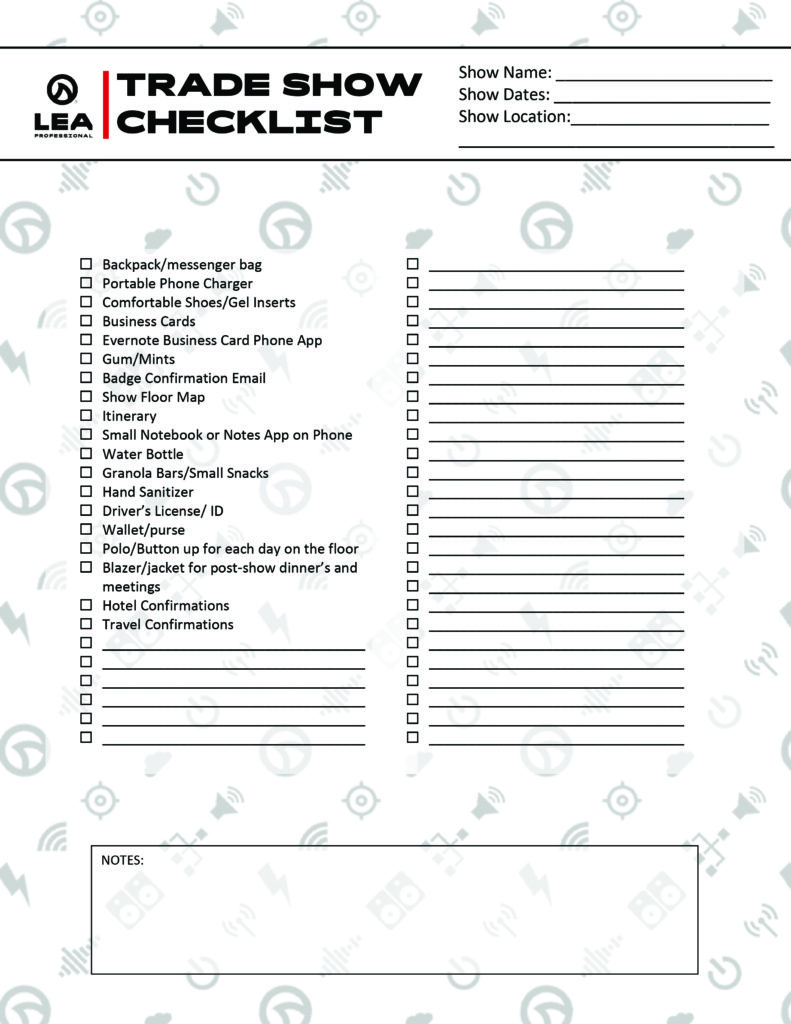 Trade Show Checklist Essentials | LEA Professional